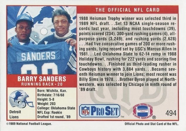 Barry Sanders Rookie Cards: The Ultimate Collector’s Guide - Old Sports ...