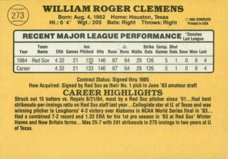 Roger Clemens Rookie Cards: The Ultimate Collector’s Guide - Old Sports ...